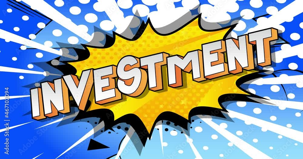 Investment. Motion poster. 4k animated Comic book word text changing ...