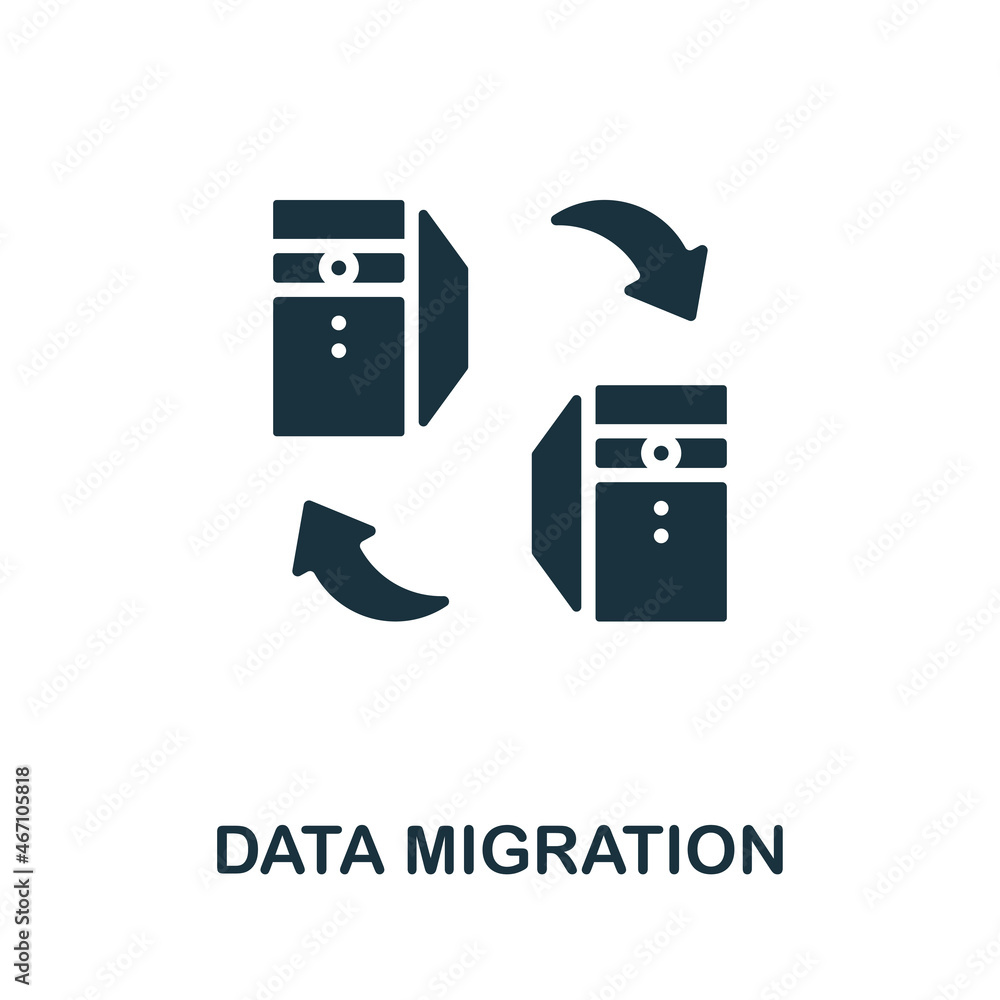 Data Migration icon. Monochrome sign from technology collection ... Data Migration icon. Monochrome sign from technology collection ...