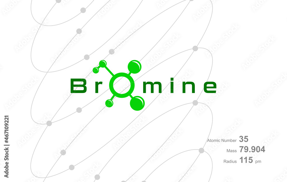 Modern logo design for the word "bromine". Bromine is an atom in the ...
