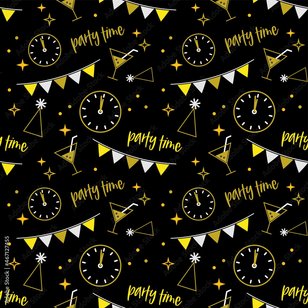 Pattern designs for New Year and party celebration 2022. seamless ...