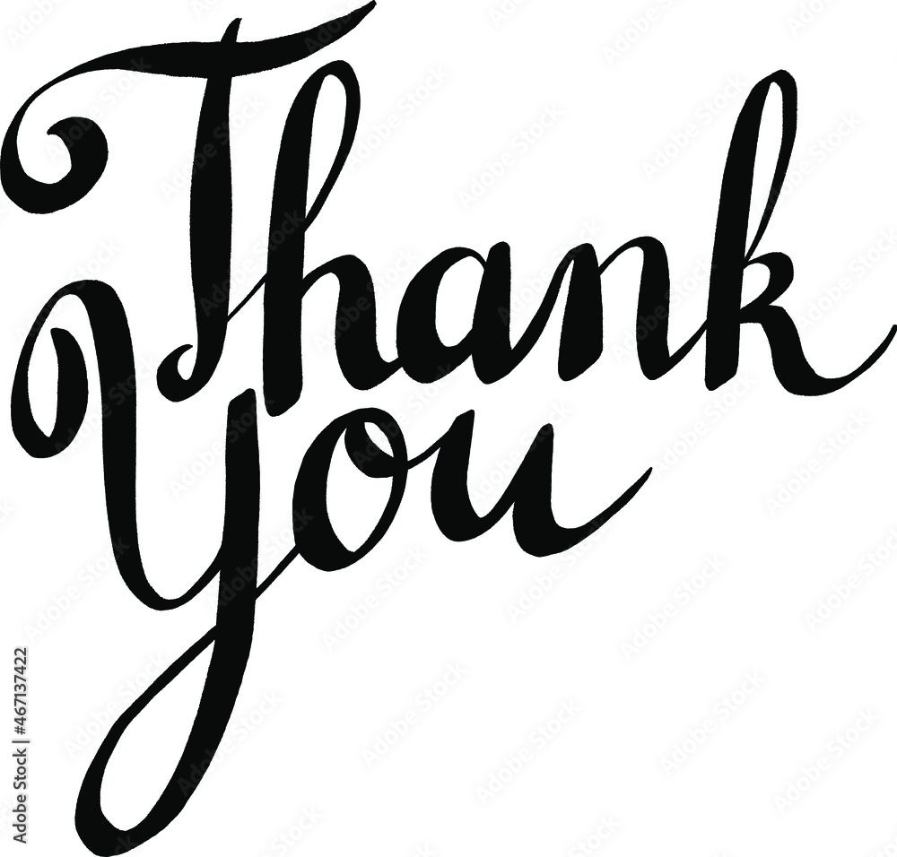 Thank you Handwritten Type design vector art Graphic element Classic ...