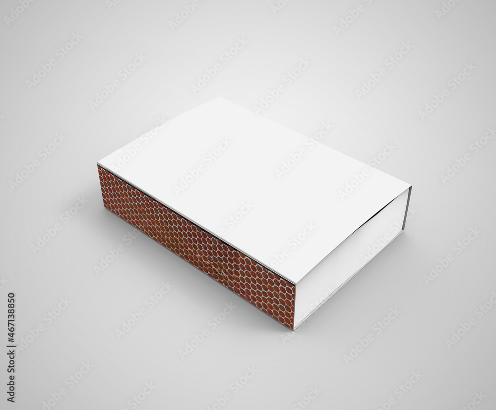 Empty blank closed matchbox Mock up isolated on a grey background. 3d ...