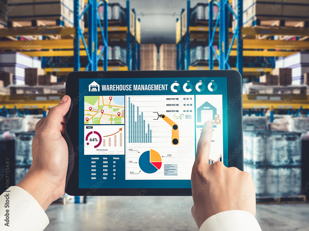 Warehouse management innovative software in computer for real time ...