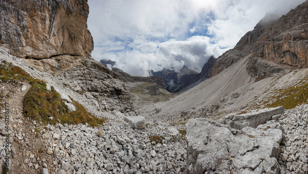 Wanderung Forcella del Lago / Birkenkofel (Croda dei Baranci): Einstieg ...