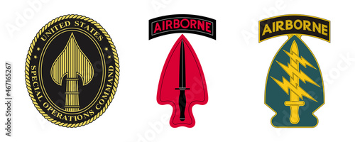 Realistic vector logos and emblems of the US Armed Forces Special ...