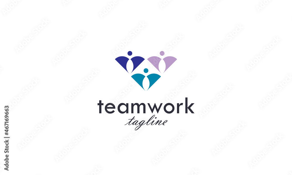 Teamwork logo design template for business identity. Stock Vector ...
