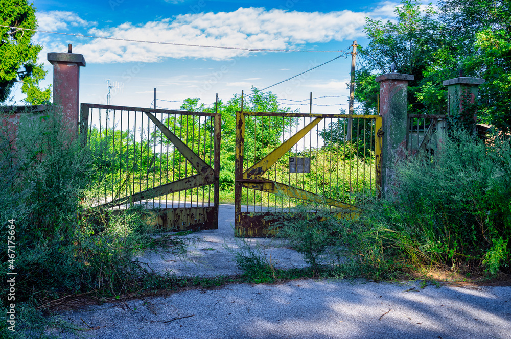 Poster entrance to the abandoned area of a former military base – Wall ...