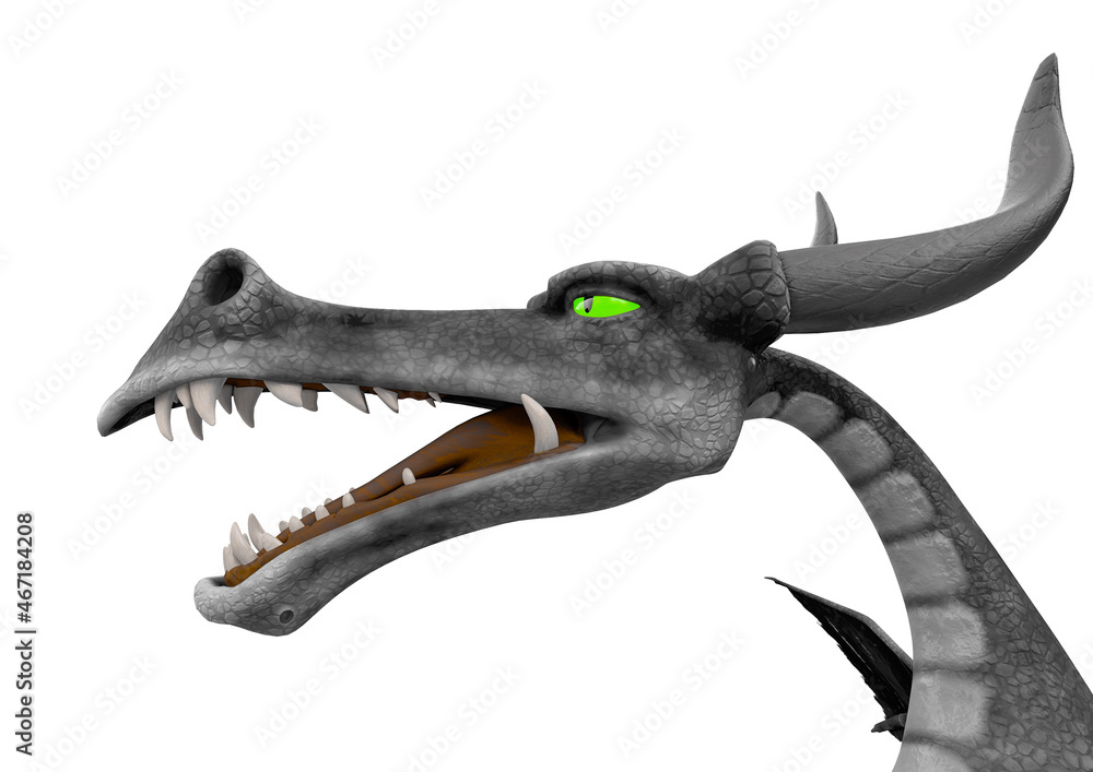 mythical dragon id profile picture side view Stock Illustration | Adobe ...