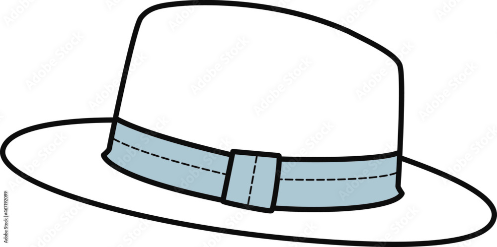 Hat vector illustration, hat fashion flat sketch template, drawing ...
