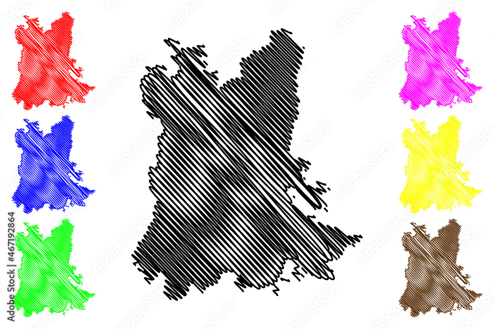 Alwar district (Rajasthan State, Republic of India) map vector ...