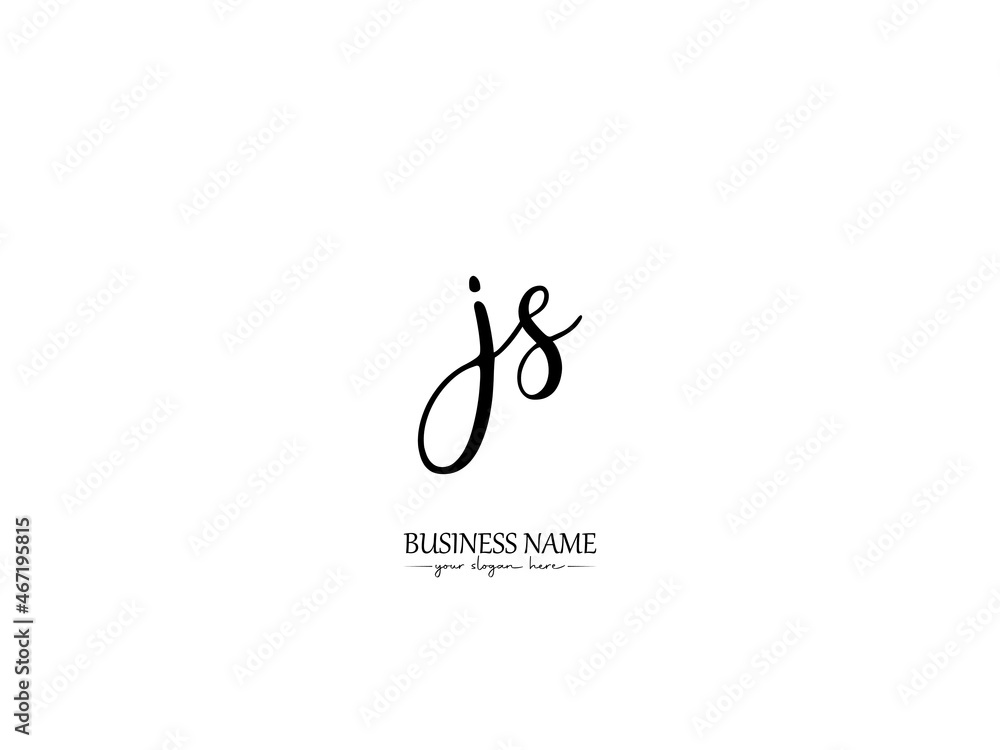 initial JS Logo, Signature JS j s Letter Logo Icon Vector Stock Stock ...