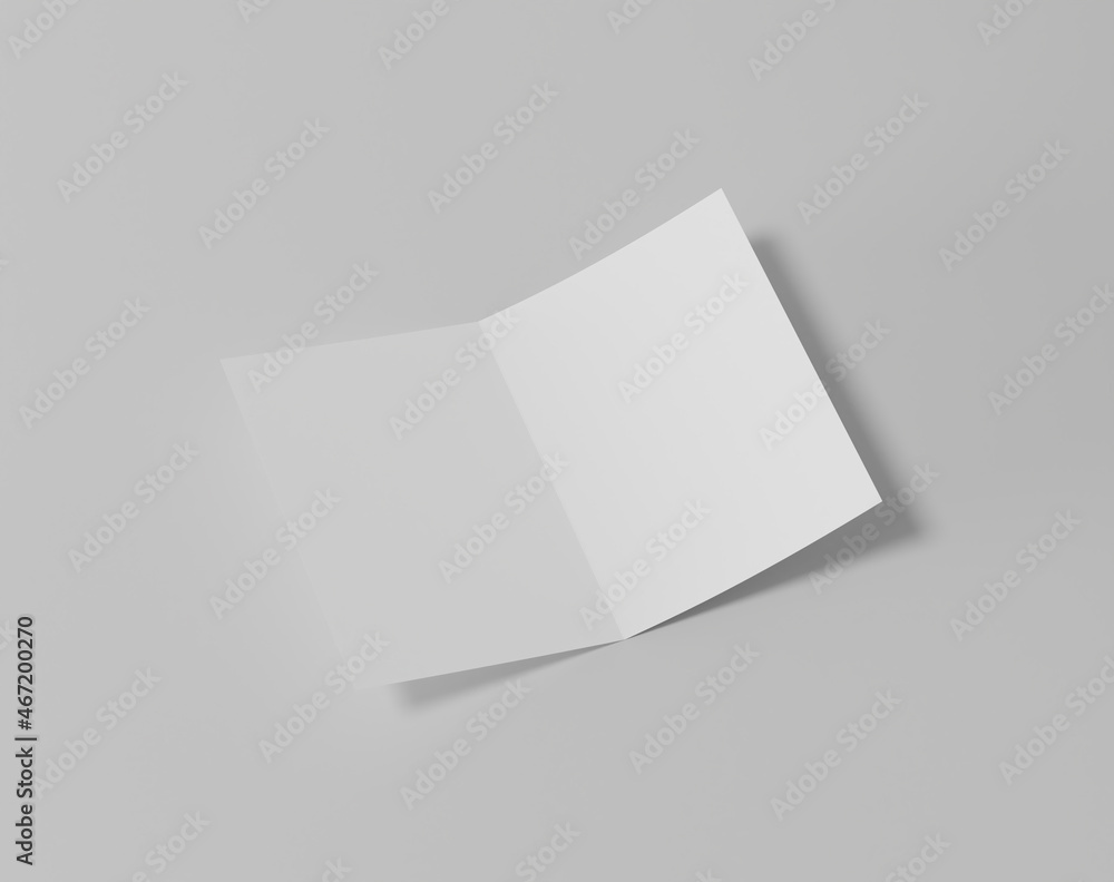 Blank two-leaf fold paper on the empty background, a4 brouchure, two ...