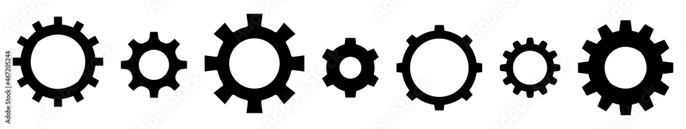Setting gears icon.Gear setting icon vector collection on white ...