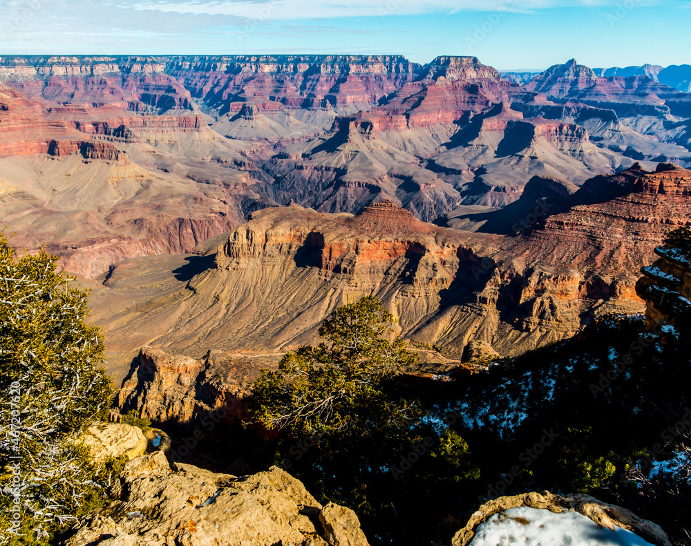 Cedar Ridge Below Yaki Point From The Rim Trail, Grand Canyon National ...