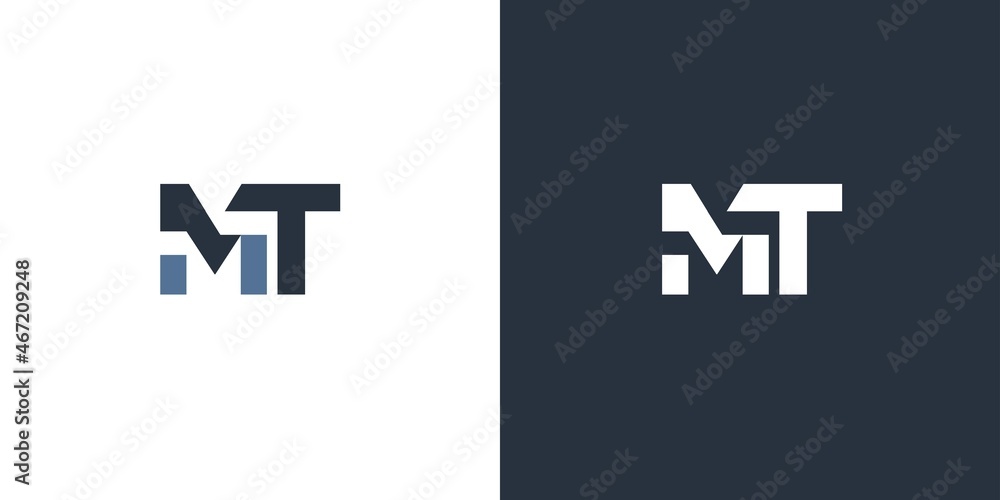 Modern and elegant MT letter initial logo design Stock Vector | Adobe Stock