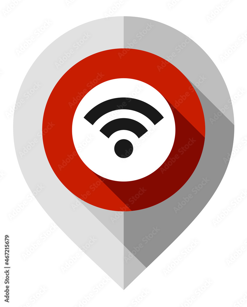 Map pin, Wi Fi symbol, gps pointer folded from gray paper Stock Vector ...
