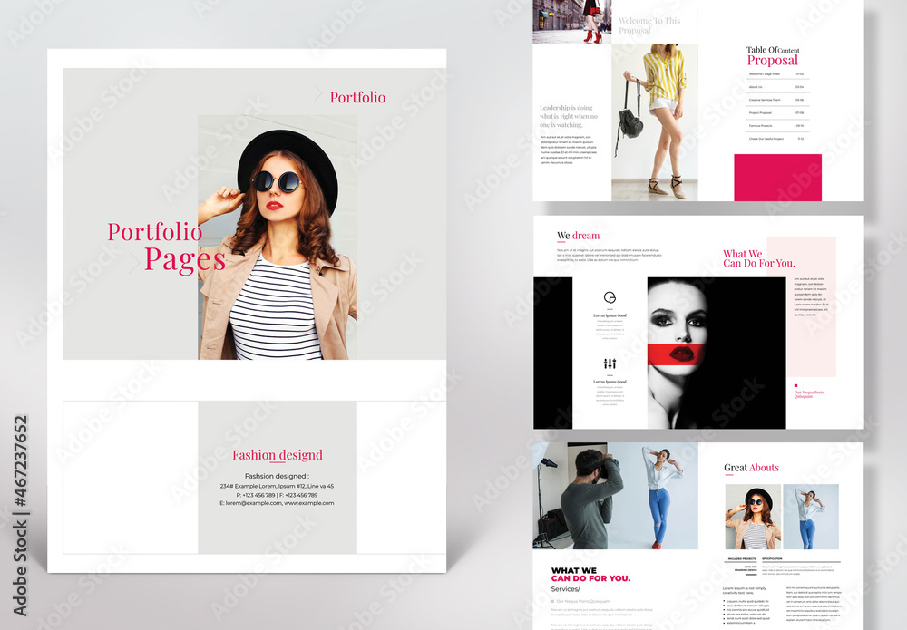 Portfolio Minimal Project Proposal Layout Stock Template | Adobe Stock