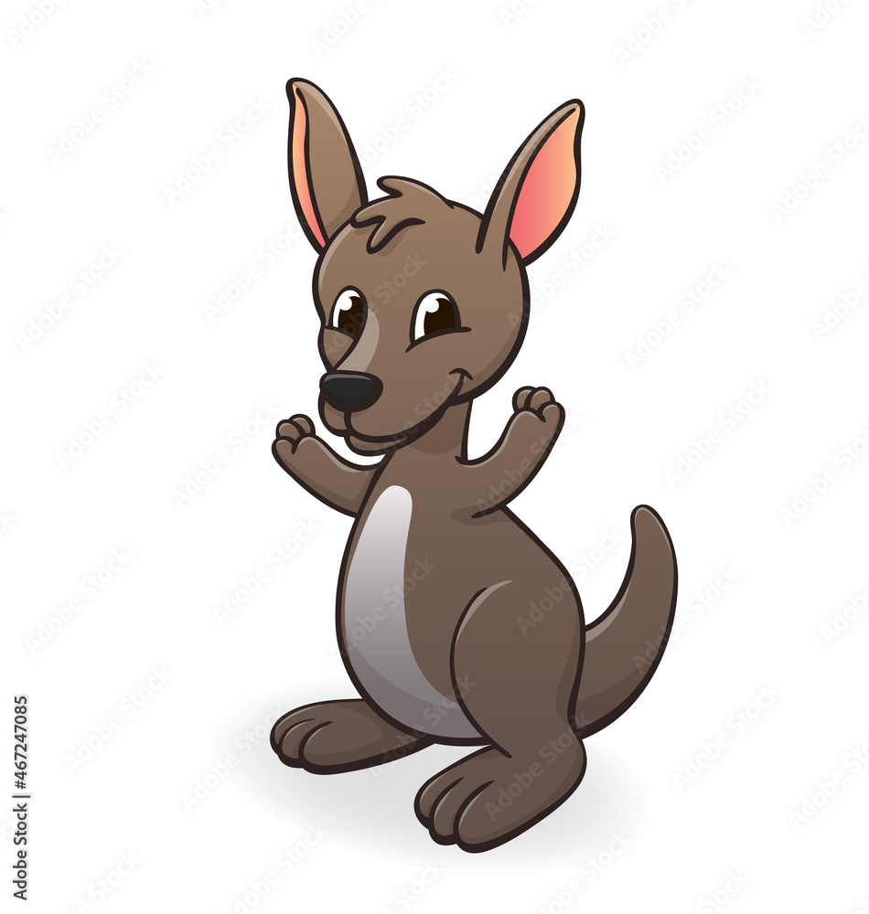 cute wallaby cartoon character Stock Vector | Adobe Stock