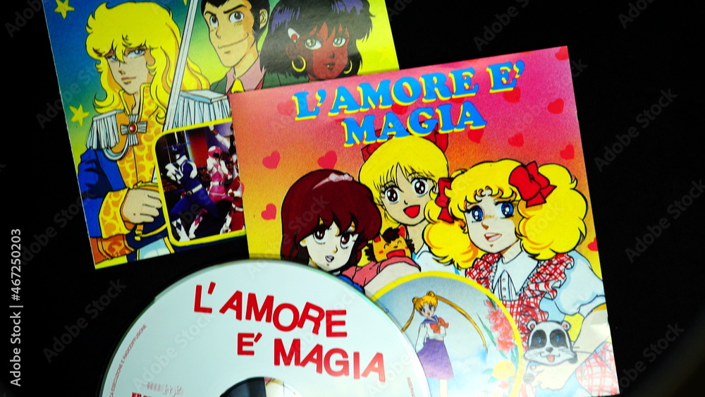 Rome, Italy - June 05, 2019: Artwork covers of italian cd soundtracks ...
