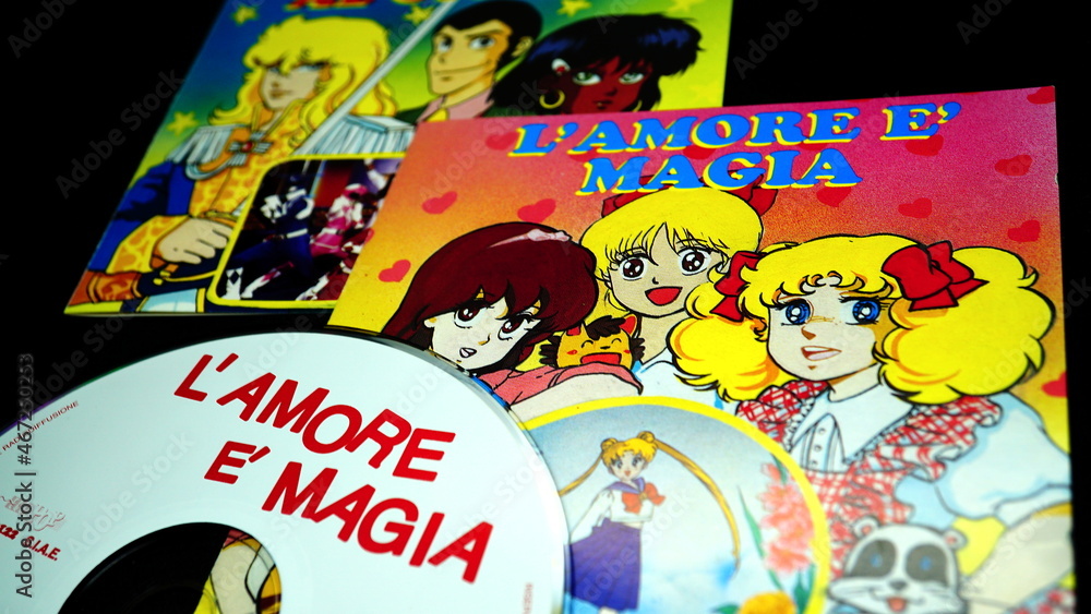 Rome, Italy - June 05, 2019: Artwork covers of italian cd soundtracks ...