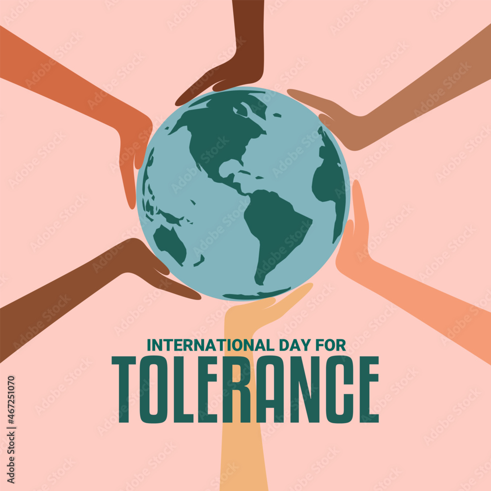 International day for tolerance concept, with multi-cultural hands of ...