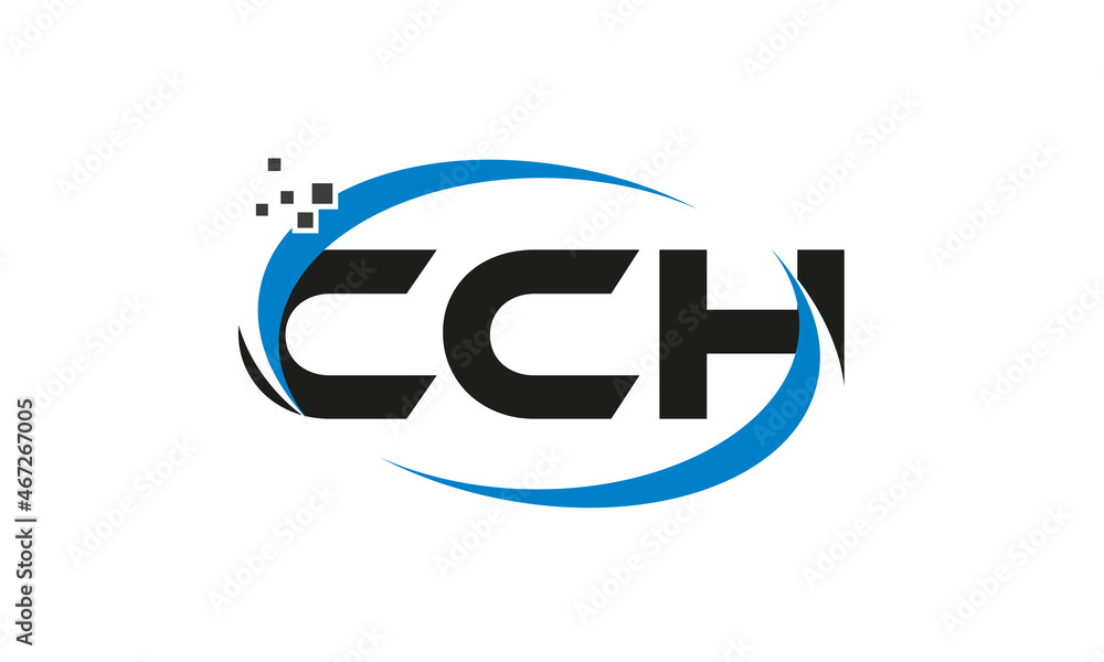 dots or points letter CCH technology logo designs concept vector ...