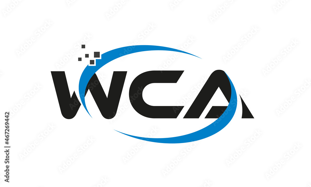 dots or points letter WCA technology logo designs concept vector ...