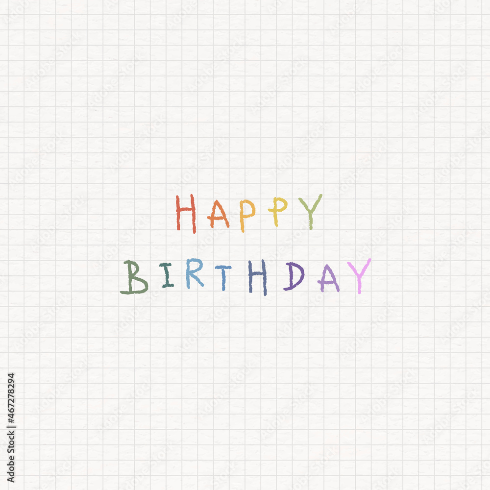 Colorful happy birthday word vector Stock Vector | Adobe Stock
