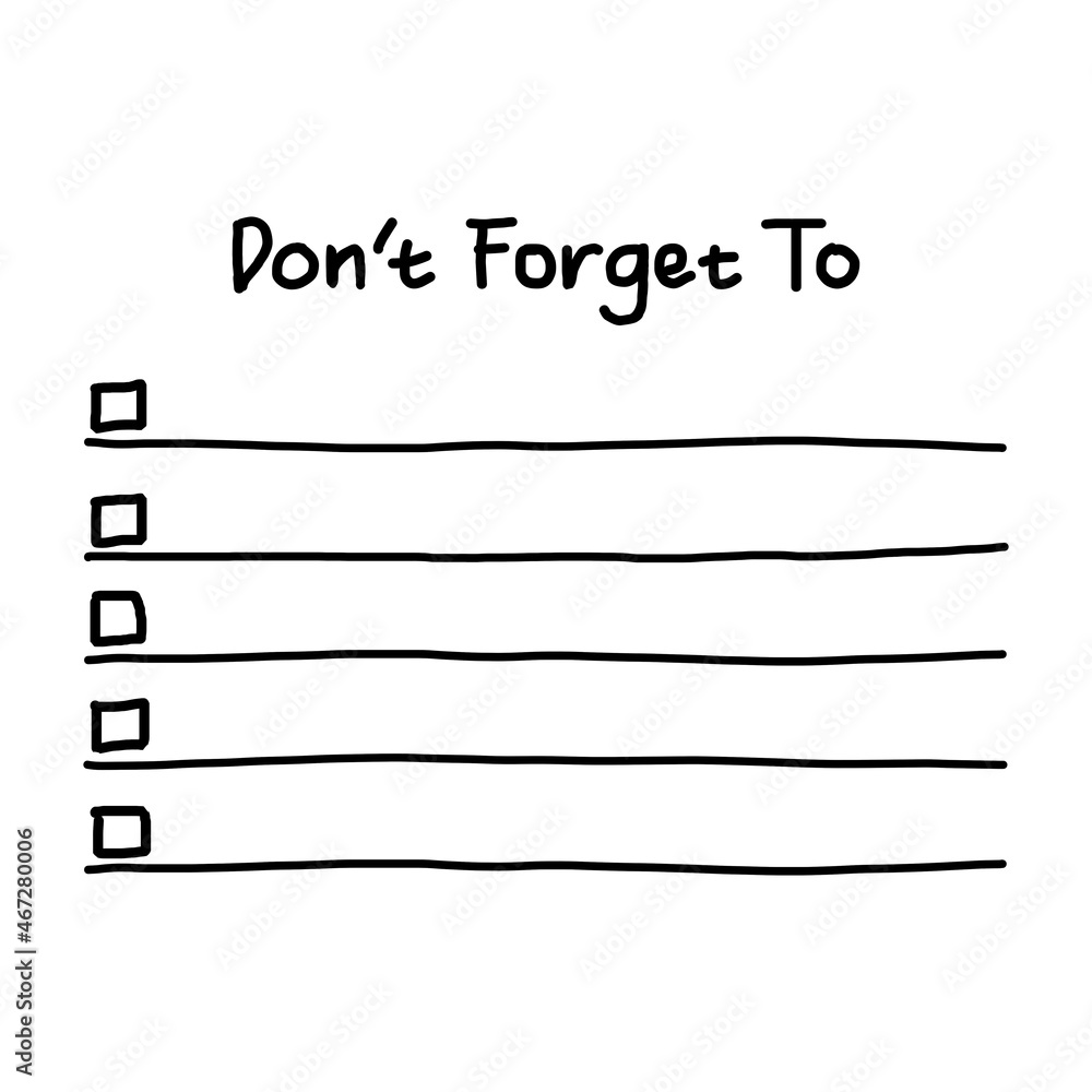 Hand drawing Don't Forget To. Its to do list template planner ...