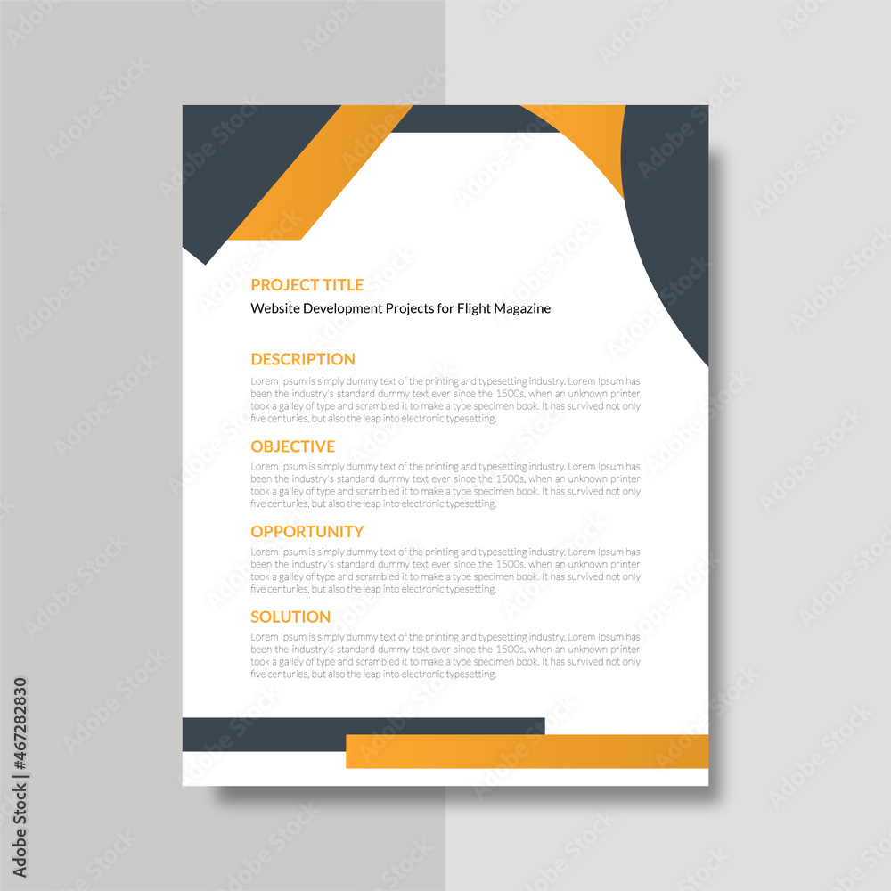Professional proposal letterhead template design Stock Vector | Adobe Stock