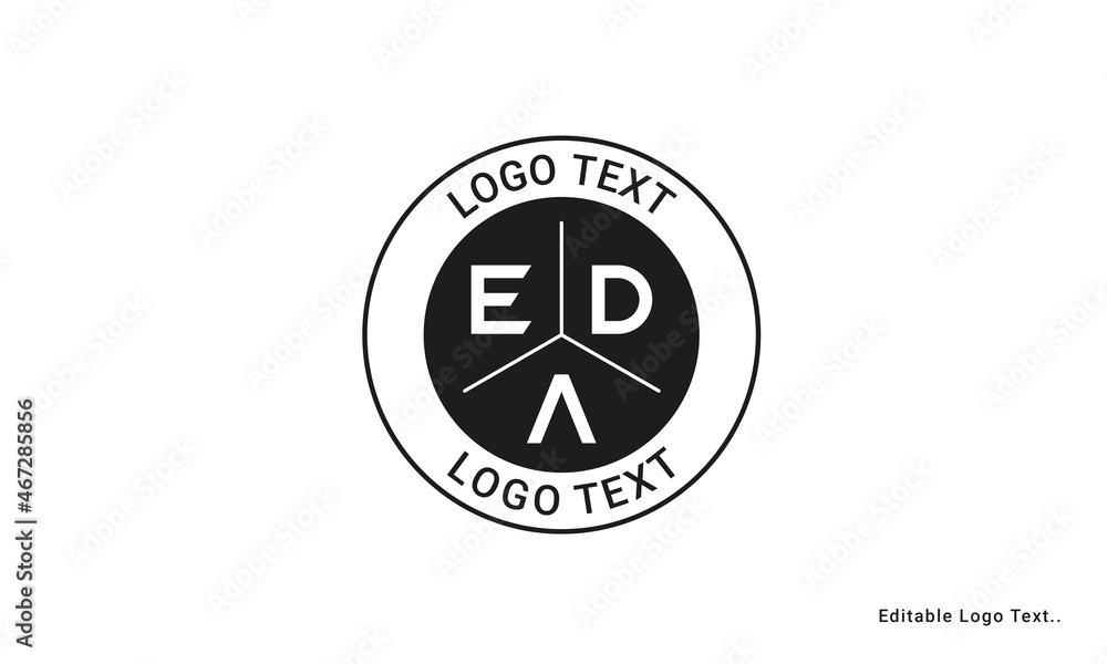 Vintage Retro EDA Letters Logo Vector Stamp Stock Vector | Adobe Stock