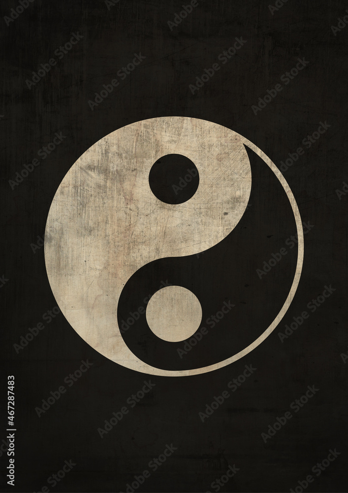 minimal design of the yin yang popular chinese symbol. modern graphics ...