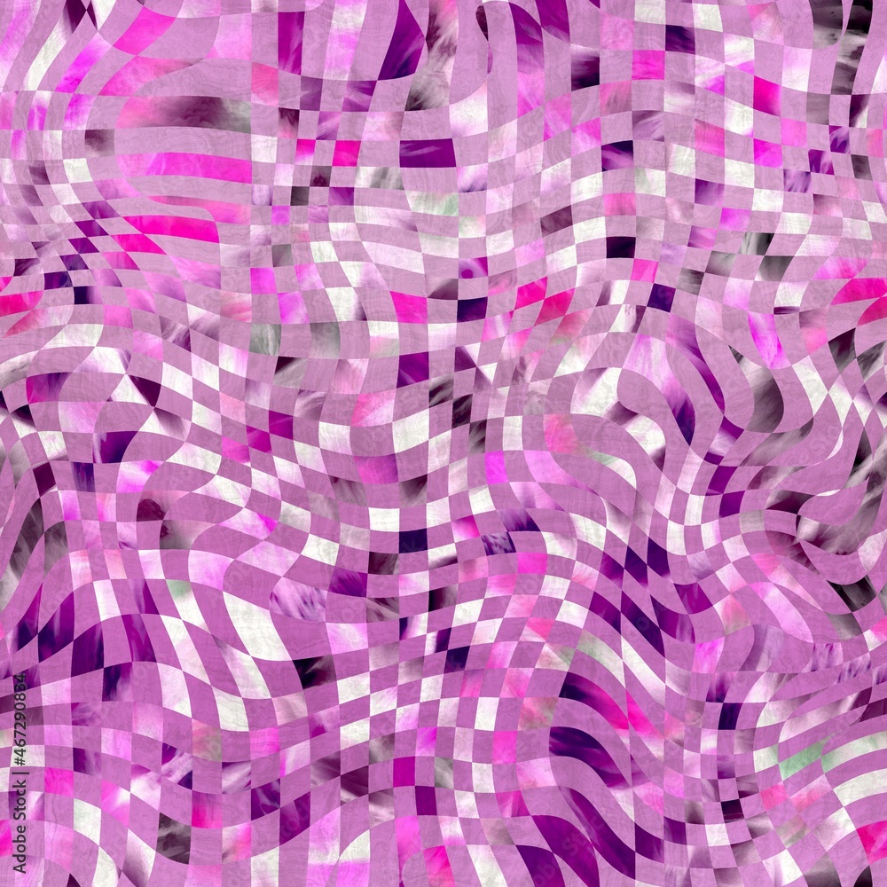 Seamless abstract wavy distorted check pattern for print. High quality ...