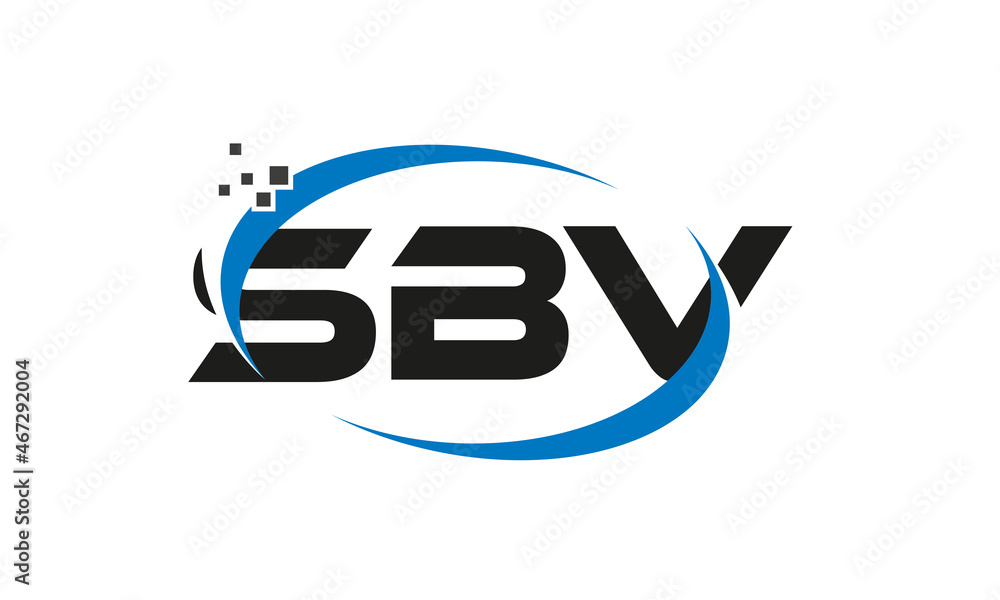dots or points letter SBV technology logo designs concept vector ...