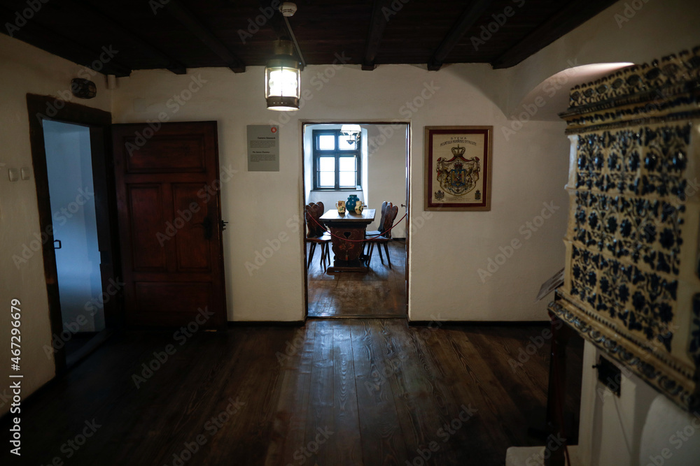 Details with the interior of the Bran Castle, known also as Dracula’s ...