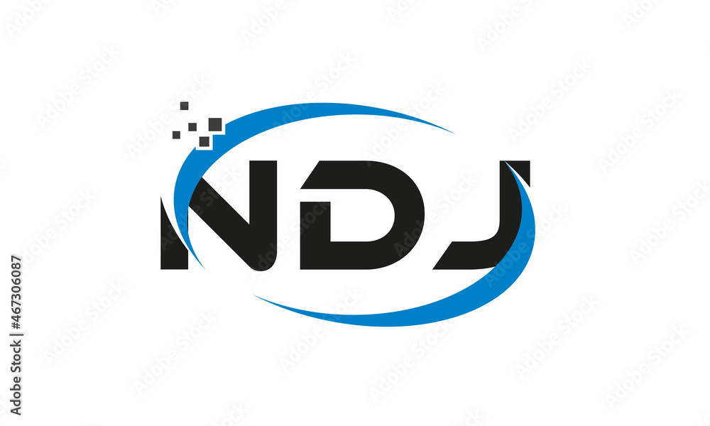 dots or points letter NDJ technology logo designs concept vector ...