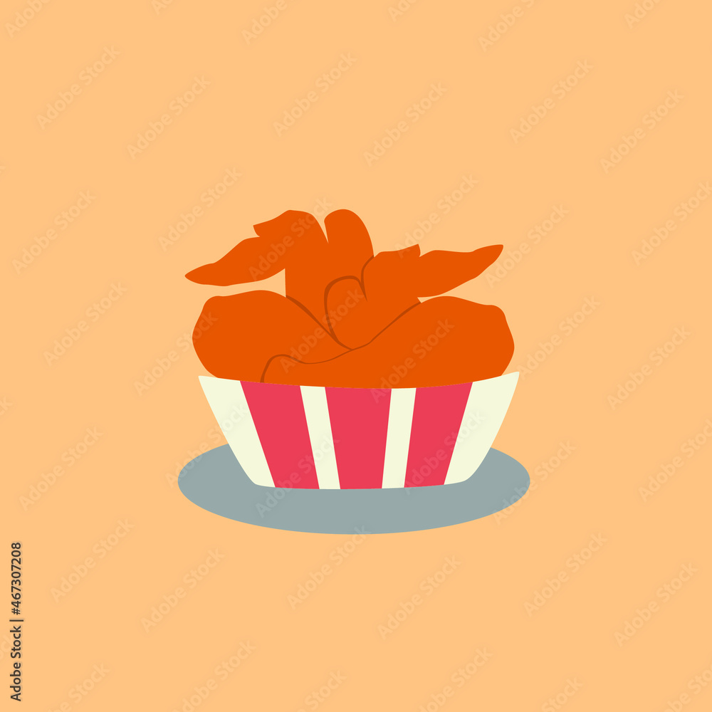 Korean fried chicken Food Vector Illustration Stock Vector | Adobe Stock