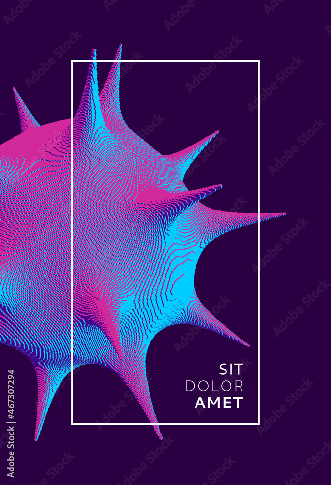 Virus particle. Pathogen organism. Deformed sphere. Background for ...