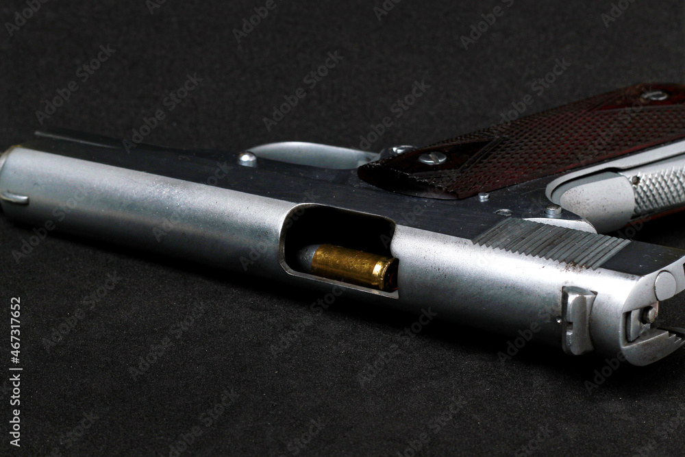 Automatic white gun stainless steel pistol weapon model m1911 with real ...