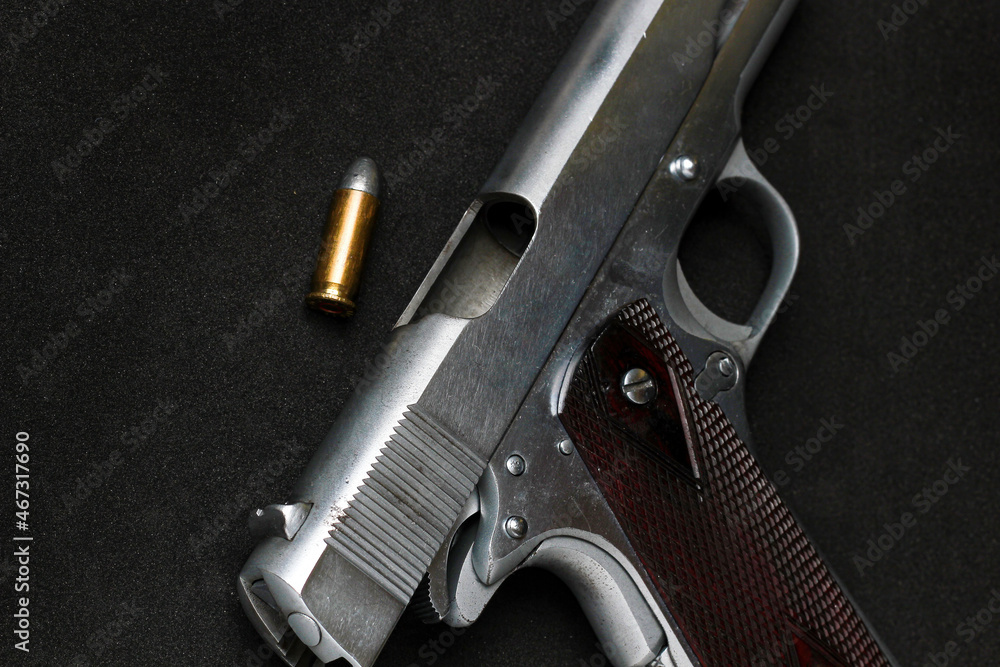 Automatic white gun stainless steel pistol weapon model m1911 with real ...