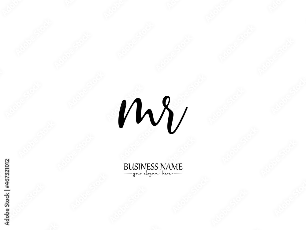 initial MR Logo, Signature MR m r Letter Logo Icon Vector Stock Stock ...