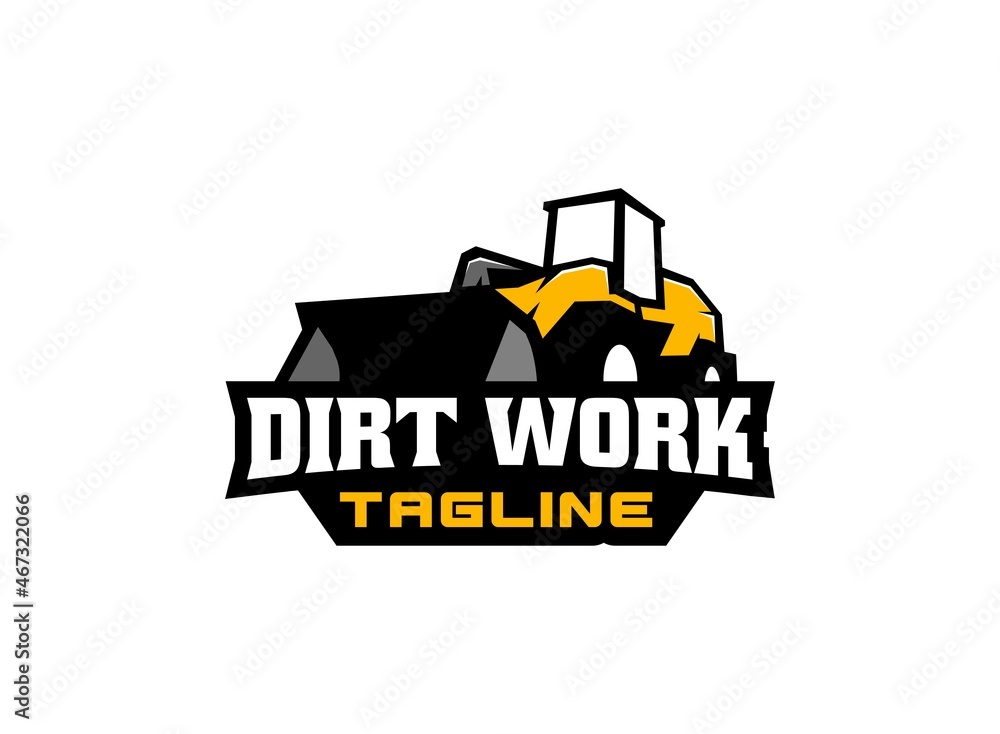loader logo vector for construction company. Heavy equipment template ...