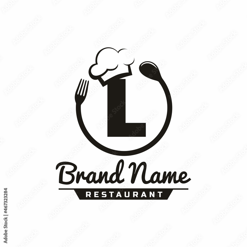 Letter L Restaurant Food Logo Design Stock Vector | Adobe Stock