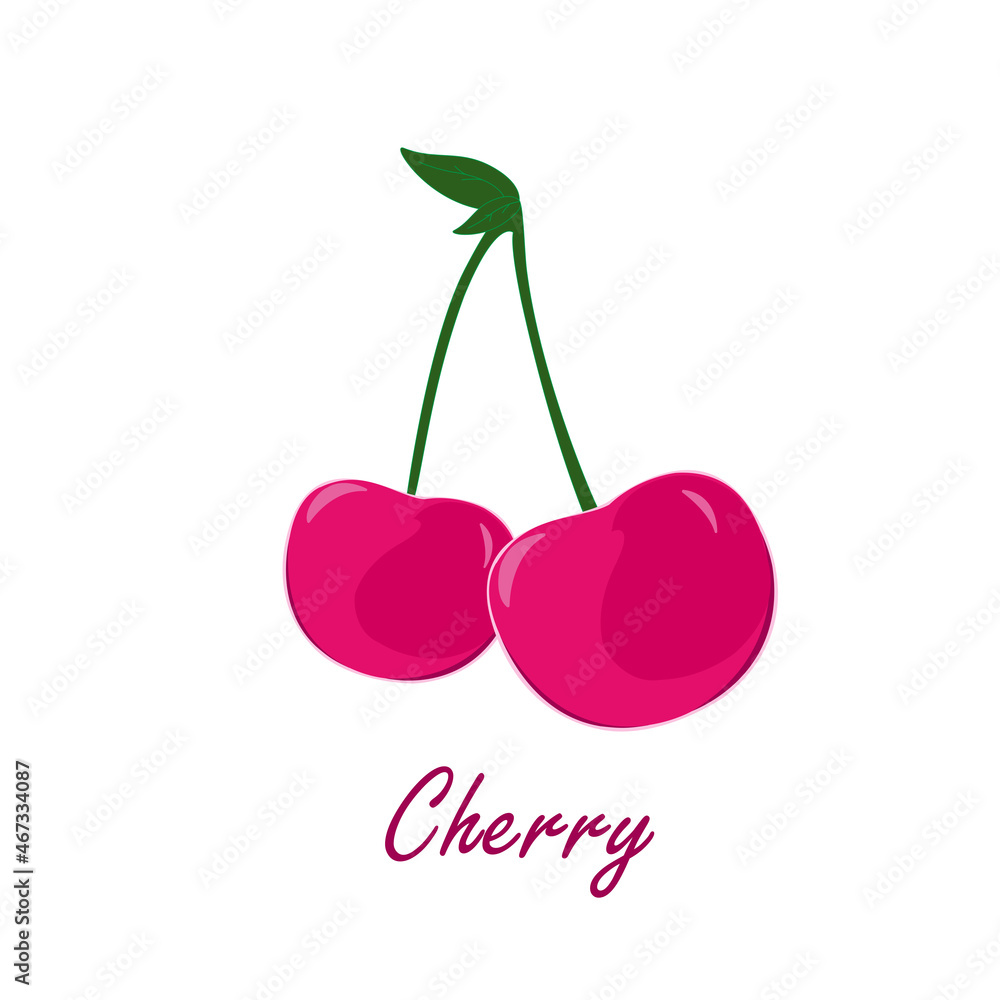 Cherry icon isolated on white background. Trendy cherry icon in flat ...
