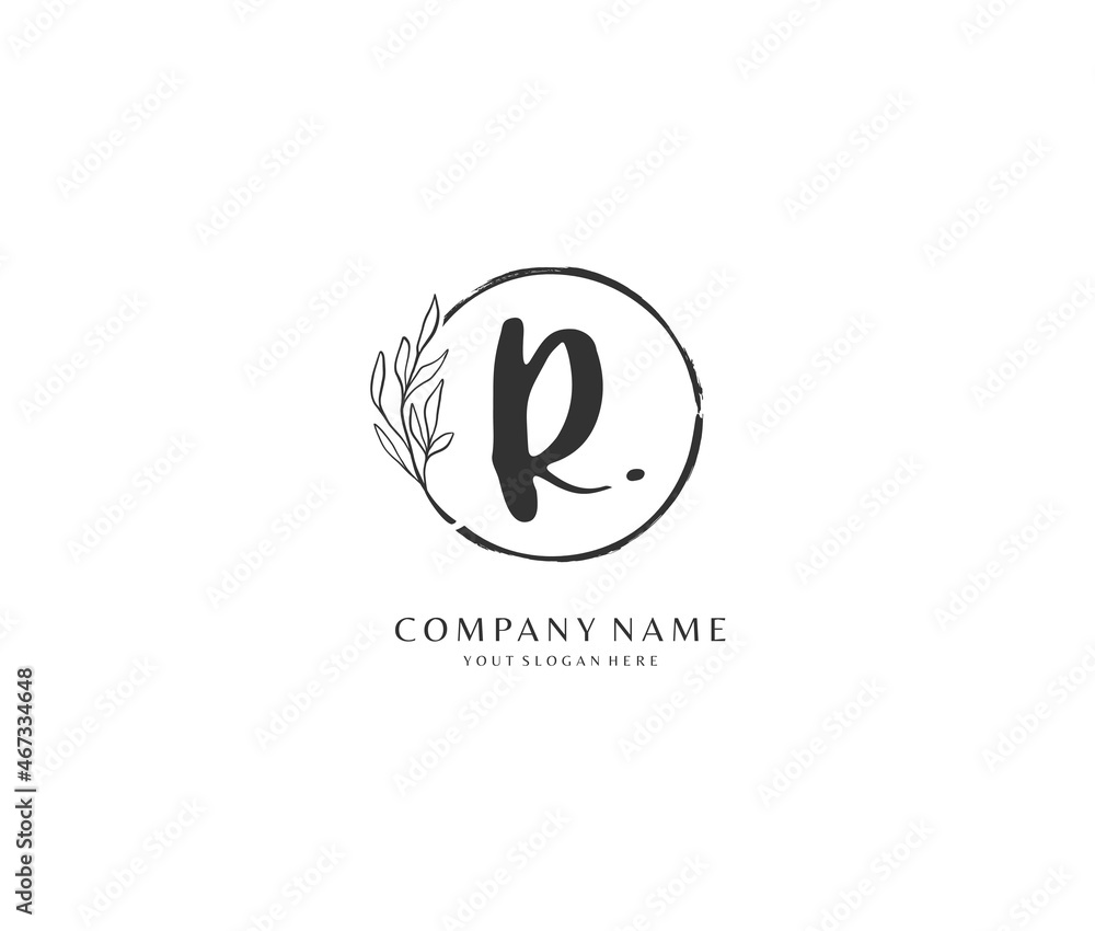 R logo, Initial lettering handwriting or handwritten for identity. Logo ...