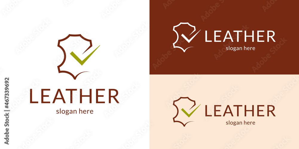 Stylish leather logo Stock Vector | Adobe Stock