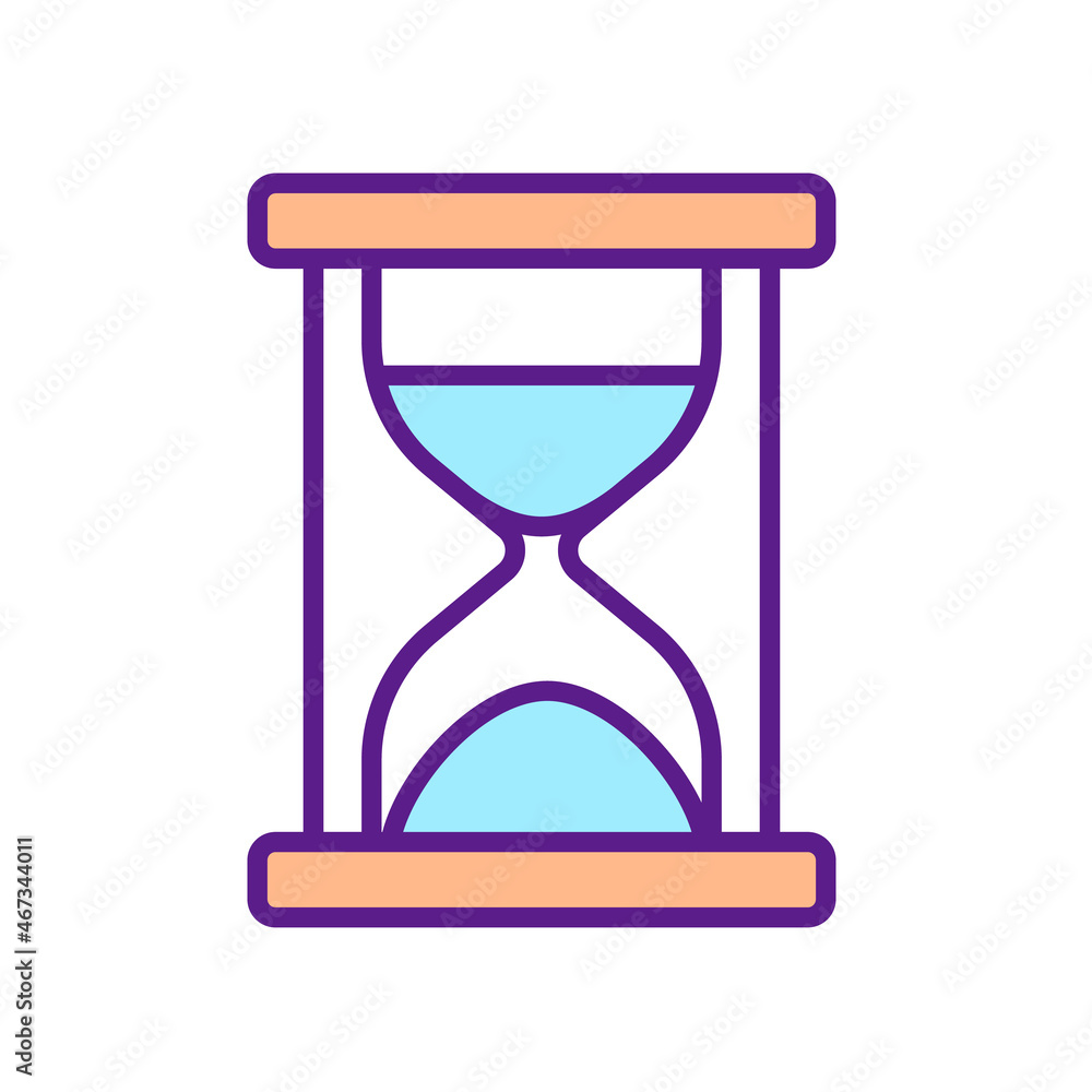 Hourglass RGB color icon. Time duration measurement. Time management ...