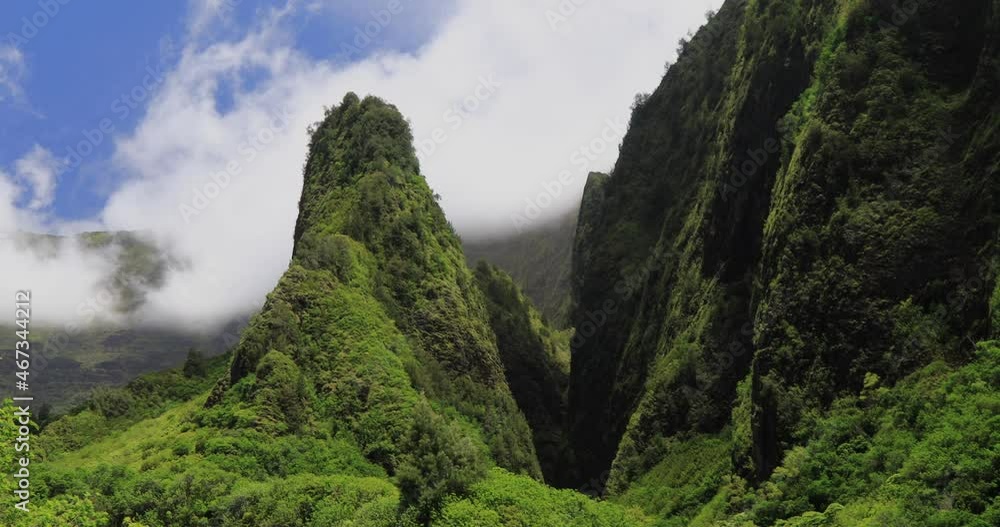 Bottom to top tilting pan motion of the Lao Needle which is a famous ...