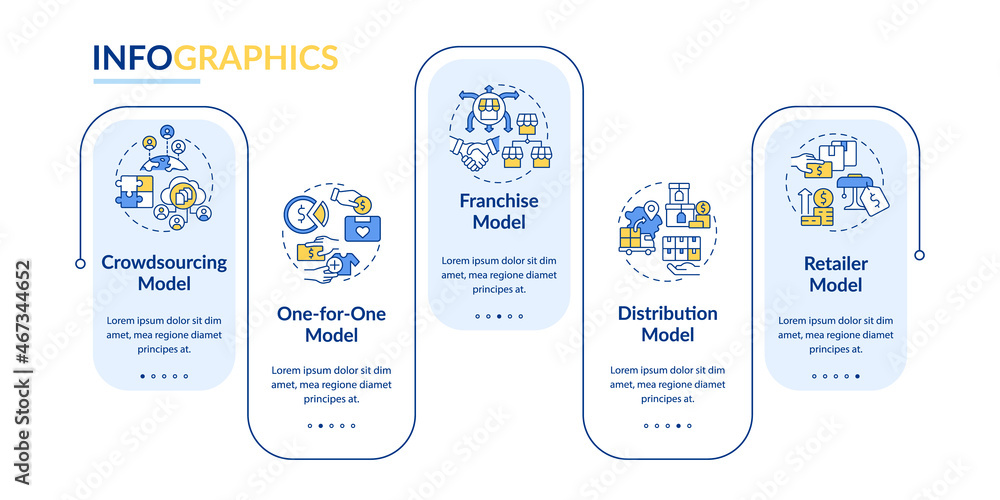 Different business model blue vector infographic template. Enterprise ...