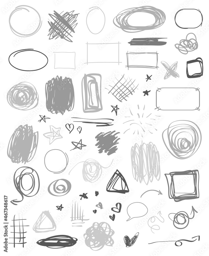 Infographic elements on isolated background. Abstract chaotic circles ...